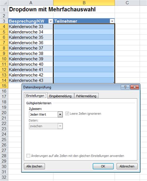 Dropdown Liste Mit Mehrfachauswahl Excel Inside Solutions