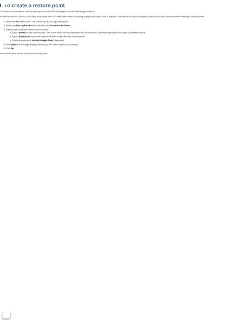 I To Create A Restore Point Pdf
