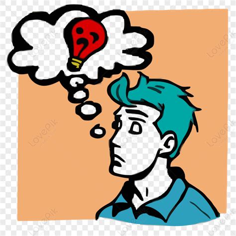 학생 생각 벡터상표만화클립 아트 Png 일러스트 무료 다운로드 Lovepik