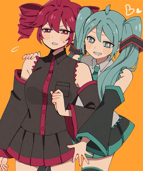 Dynasty Reader » Image › shino8504, Miku x Teto, VOCALOID, UTAU, Yuri