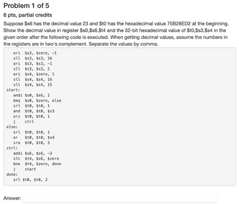 Solved Problem 1 Of 5 6 Pts Partial Credits Suppose S6