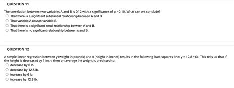 Solved The Correlation Between Two Variables A And B Is 0 12 Chegg Com