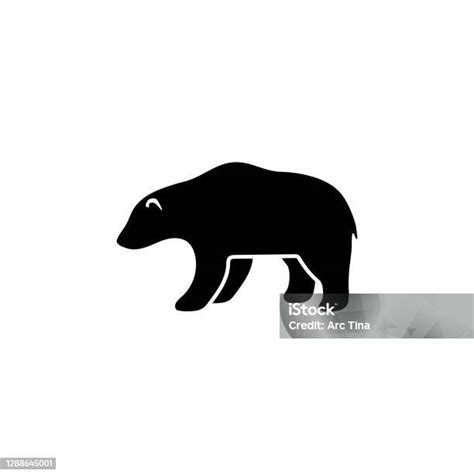 그리즐리 또는 북극곰 코디악 실루엣 플랫 벡터 아이콘 그림입니다 흰색 배경에 간단한 검은 기호 그리즐리 또는 북극곰 웹 및 모바일 Ui 요소에 대한 Kodiak 사인 디자인