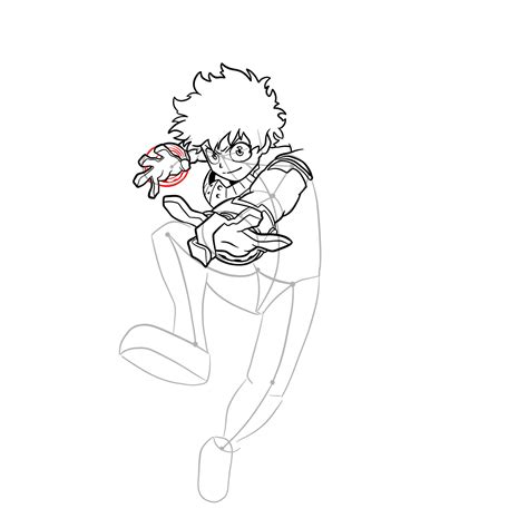 How To Draw Izuku Midoriya In Costume Delta Sketchok