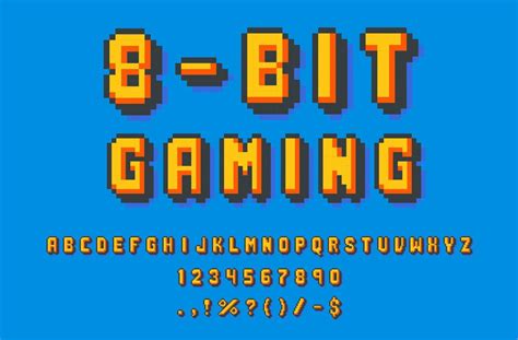 8 Bit Pixel Font Type And Game Typeface Alphabet 23079282 Vector Art At