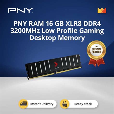 Promo PNY RAM 16 GB XLR8 DDR4 3200MHz Low Profile Gaming Desktop Memory Diskon 14 Di Seller