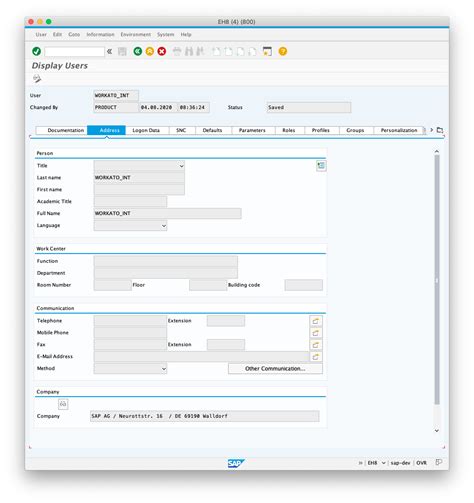 Workato Connectors SAP RFC Create A Workato Integration User In SAP Workato Docs