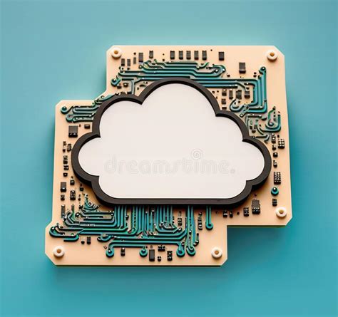 A Computer Chip With A Cloud Shaped Circuit Board Symbolizing The Connection Between Cloud
