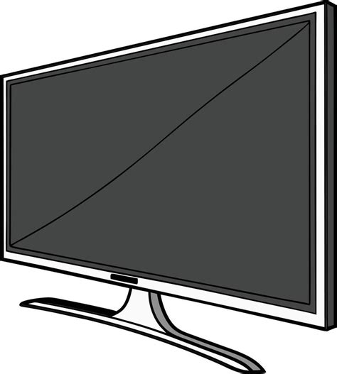 A Black And White Drawing Of A Flat Screen Tv 54235614 Vector Art At