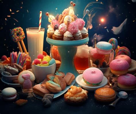 Premium Ai Image Delicious Sweets And Snacks
