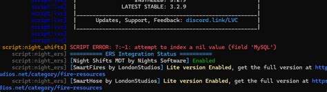 Script Error Attempt To Index A Nil Value Field Mysql Server