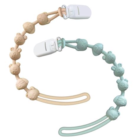 Pacifier Clip For Boys And Girls 2 In 1 Silicone Holder And Teething