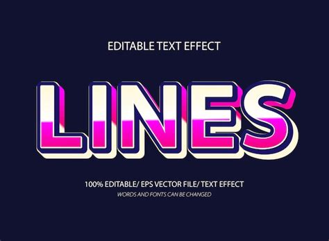 Premium Vector Lines 3d Editable Text Effect Template