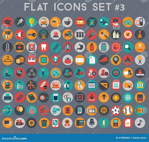 Big Set Of Flat Vector Icons With Modern Colors Stock Vector Illustration Of Infographic File