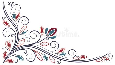 Decorative Corner Element With Scrolling Floral Patterns And A Butterfly Vector Design