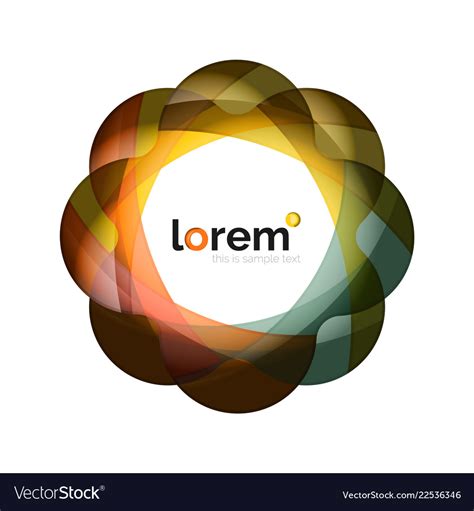 Abstract Geometric Logo Design Overlapping Shapes Vector Image