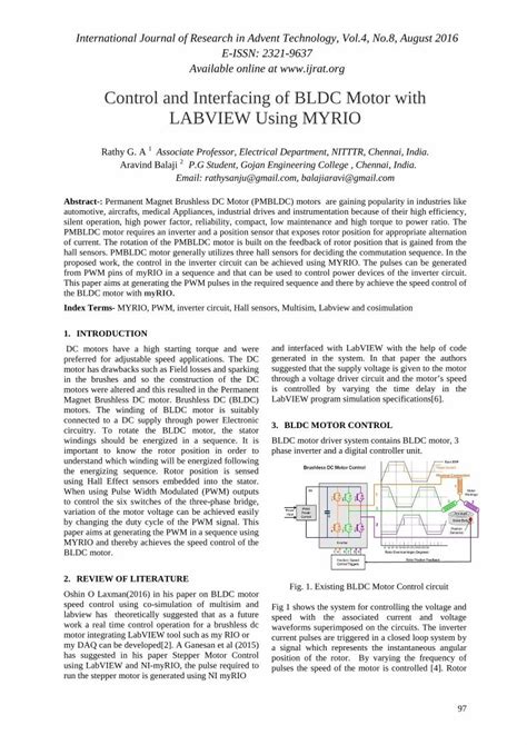 Pdf Control And Interfacing Of Bldc Motor With Labview Id 48201624