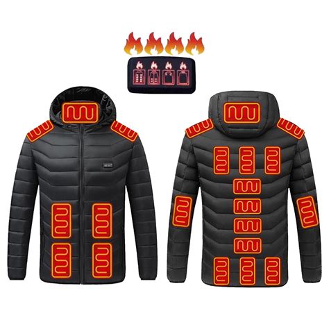 Apexfwdt Mens Big And Tall Heated Puffer Jacket 19 Zone Usb Charging