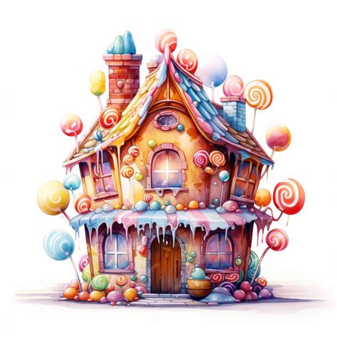 Premium Photo There Is A House With A Lot Of Candy On The Roof Generative Ai
