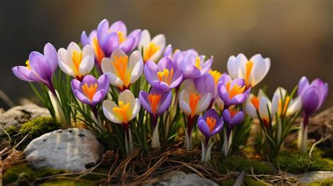 Premium Photo Crocus Floral Background