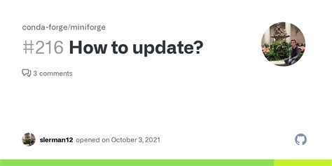 How To Update · Issue 216 · Conda Forgeminiforge · Github