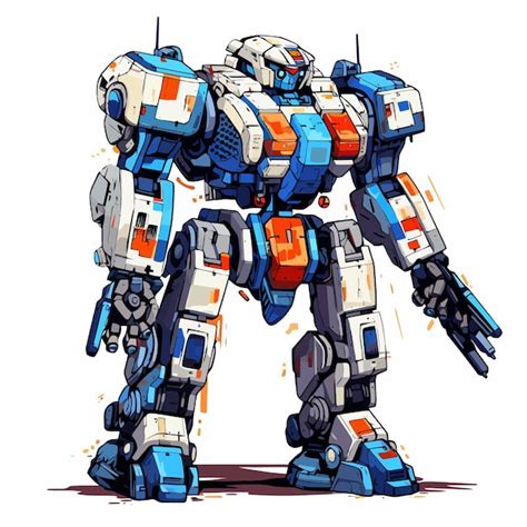 Premium Vector Illustration Of The Strongest Robot Attack Mode