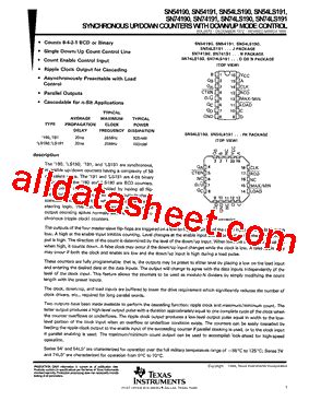 74LS190 Datasheet PDF Texas Instruments