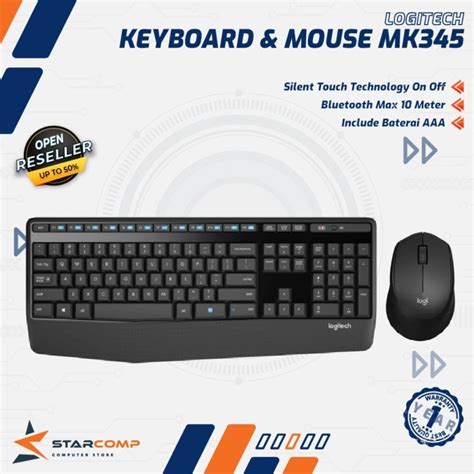 Jual Logitech Mk345 Combo Keyboard Dan Mouse Wireless Full Size Shopee Indonesia