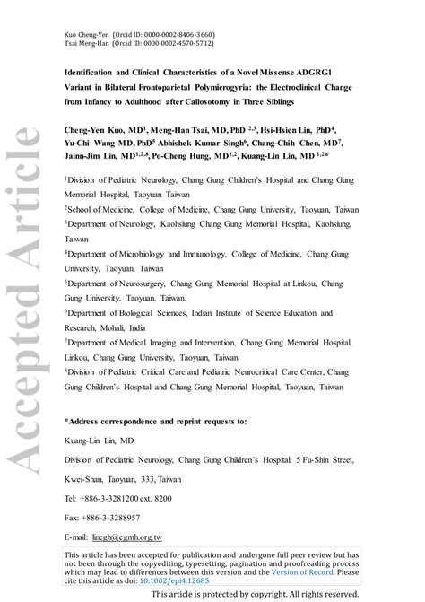 Pdf Identification And Clinical Characteristics Of A Novel Missense