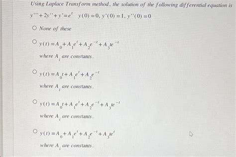 solved using laplace transform method the solution of the
