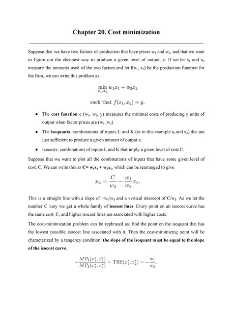 chapter 20 cost minimization chapter 20 cost minimization suppose