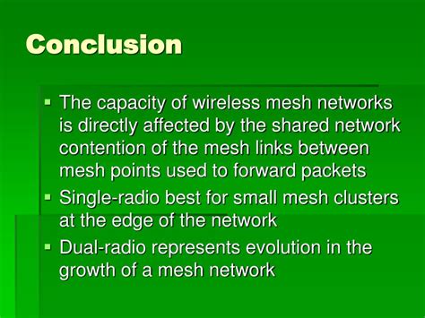 Ppt Capacity Of Wireless Mesh Networks Comparing Single Radio Dual Radio And Multi Radio