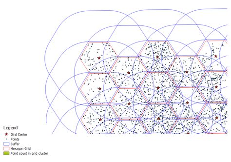 Qgis How To Count Points Within Adjoining Hex Grid Cells Geographic Information Systems