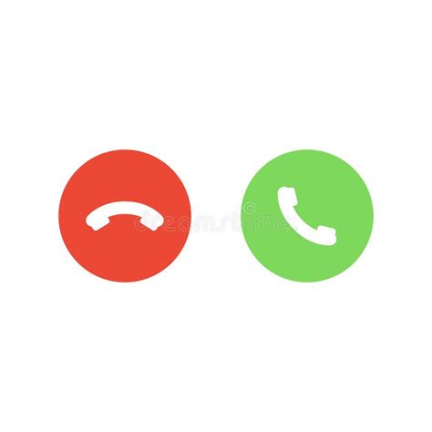 Answer And Decline Phone Call Buttons Vector Icon Stock Vector