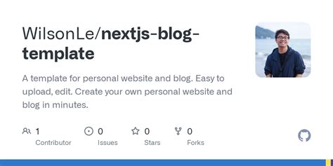 GitHub WilsonLe Nextjs Blog Template A Template For Personal Website And Blog Easy To Upload