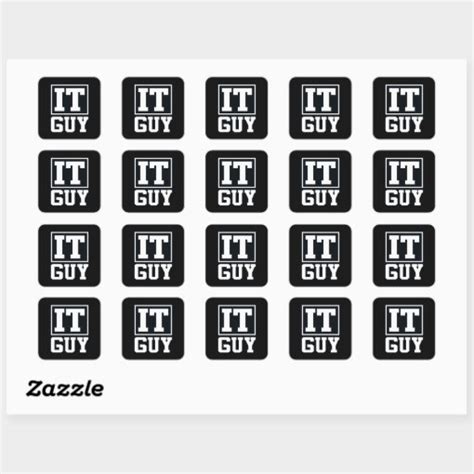 It Guy Computer Tech Software Programmer Geek Square Sticker Zazzle