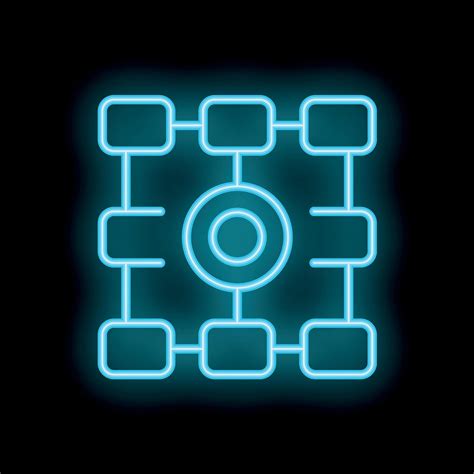Neon Blue Algorithm Icon Showing Machine Learning Process Vector Art At Vecteezy