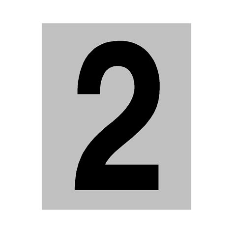 Silver Number 2 Sticker | Safety-Label.co.uk