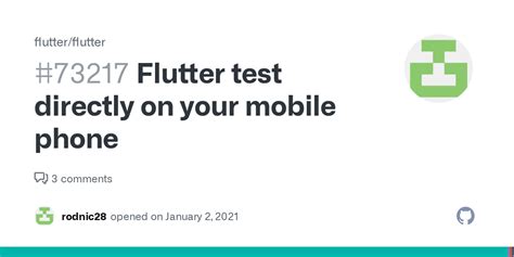 Flutter Test Directly On Your Mobile Phone Issue Flutter Flutter GitHub