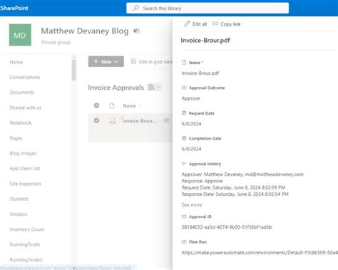 Power Automate Approval History For Sharepoint Files And Items