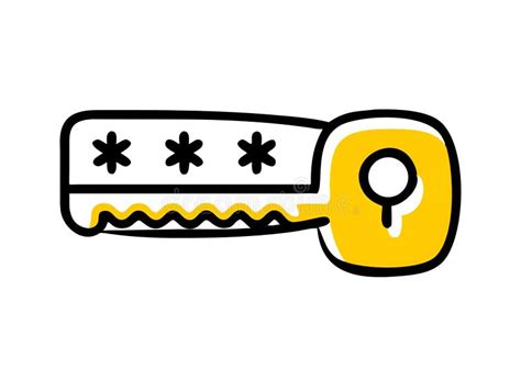 Secured Key Icon For Password Protection And Data Encryption Stock Illustration Illustration