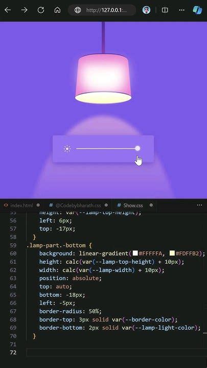Day 030 🥶 Css Lamp With Slider Control Coding Webdevelopment Fronte In 2025 Slider