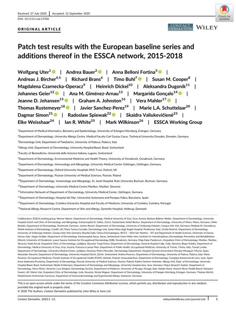 Pdf Patch Test Results With The European Baseline Series And