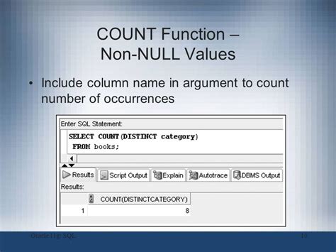 Oracle Count Function