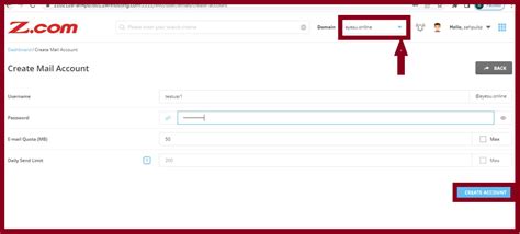 how to create an email account on directadmin support desk