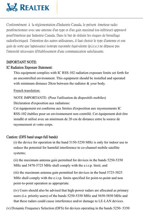 Realtek Semiconductor Rtl8821ce 802 11a B G N Ac Rtl8821ce Combo Module User Manual Product