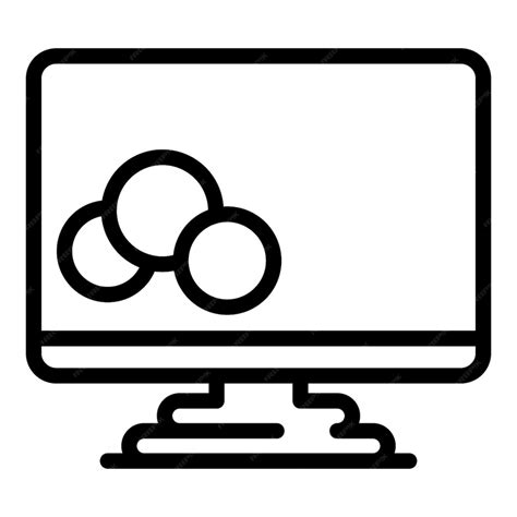 Led 모니터 화면 아이콘 흰색 배경에 고립 된 웹 디자인을 위한 개요 Led 모니터 화면 벡터 아이콘 프리미엄 벡터