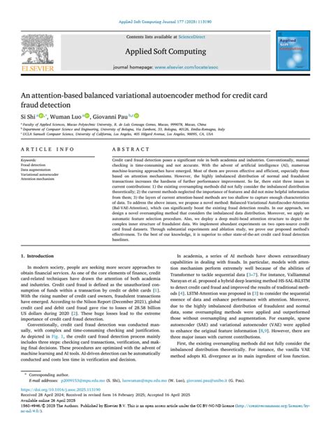 An Attention Based Balanced Variational Autoencoder Method For Credit