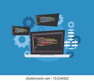 Programming Script Illustration Coding Application Development Stock Vector Royalty Free