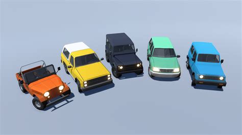 stylized vehicles pack low poly alexlenk assets for unity and ue4